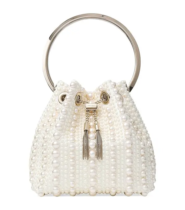 JIMMY CHOO Pearl Bon Bon Top-handle Bag - Ivory