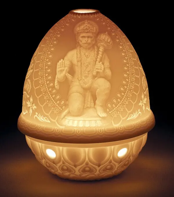LLADRO Hanuman Lithopane Votive Light