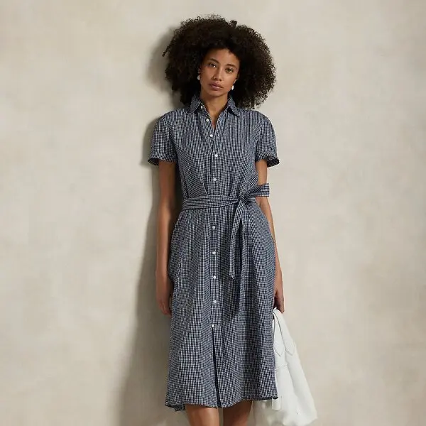 navy blue dress for baby girl Womens Linen Field Guide Shirt Dress – United By Blue main image 0