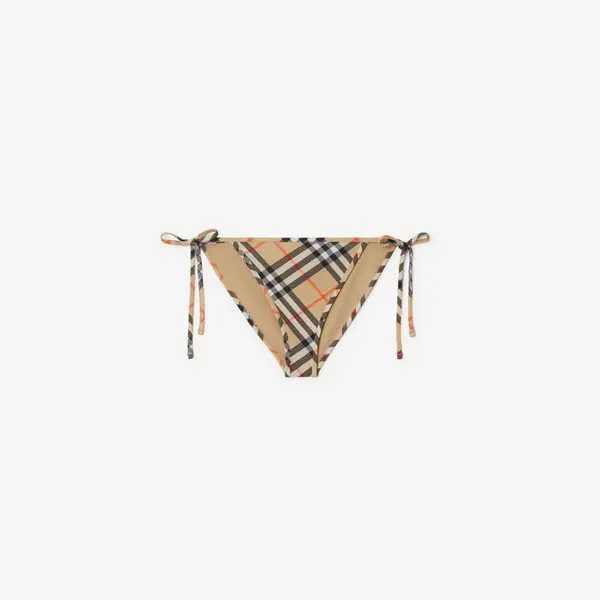 Burberry Check Bikini Briefs - Sand Beige