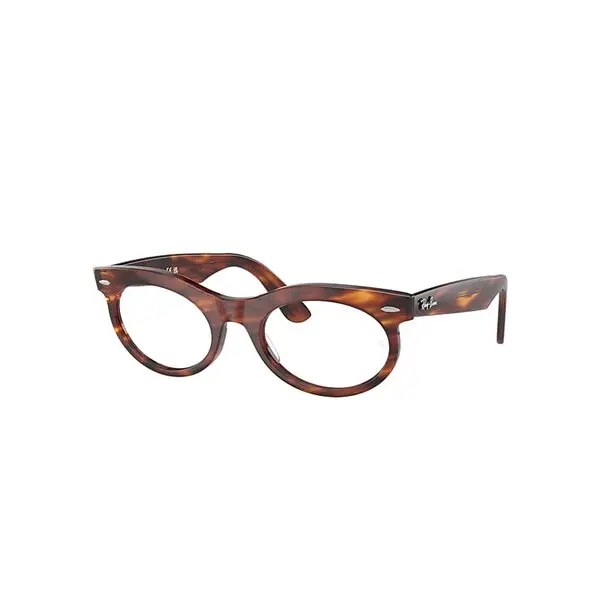 Ray-ban Wayfarer Oval Optics Eyeglasses Frame - Striped Havana
