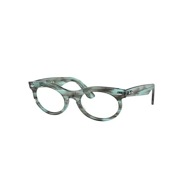 Ray-ban Wayfarer Oval Change Eyeglasses Frame - Striped Transparent Green