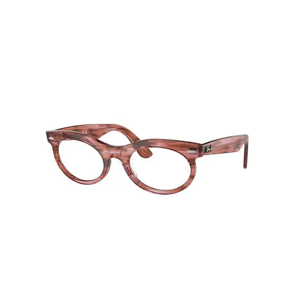 Ray-ban Wayfarer Oval Optics Eyeglasses Frame - Striped Transparent Pink