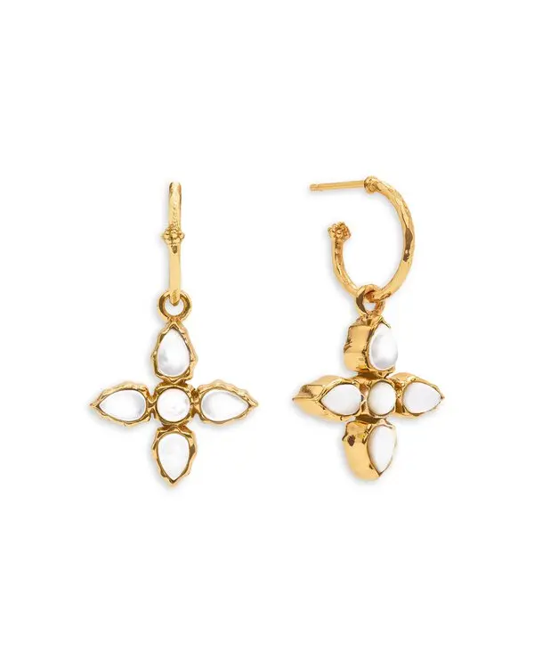 CAPUCINE DE WULF Aurora Reversible Charm Drop Hoop Earrings