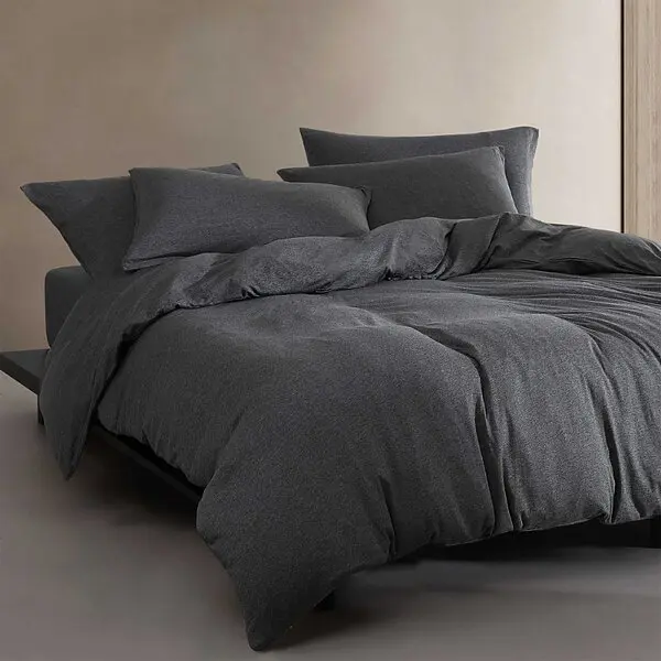 Calvin Klein Modern Melange Jersey 3 Piece Comforter Set - Gunmetal Grey Heather