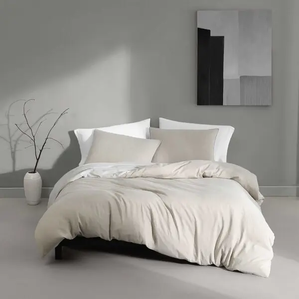 Calvin Klein Reversible 3 Piece Duvet Cover Set - Beige