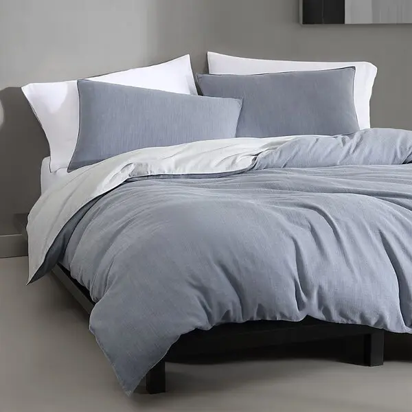 Calvin Klein Reversible 3 Piece Duvet Cover Set - Medium Blue