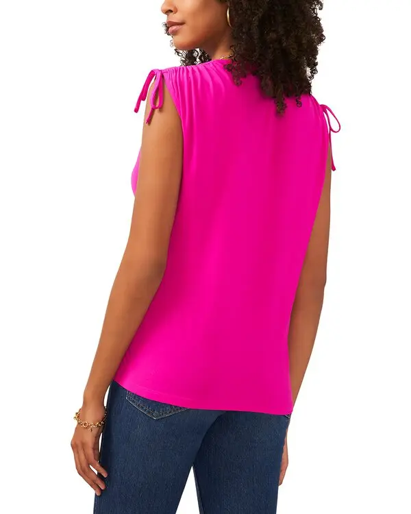 Vince Camuto V-neck Shirred Shoulder Top