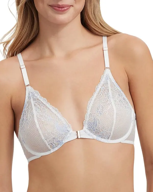 SKARLETT BLUE Flaunt Front Close Underwire Bra - White/blue Breeze