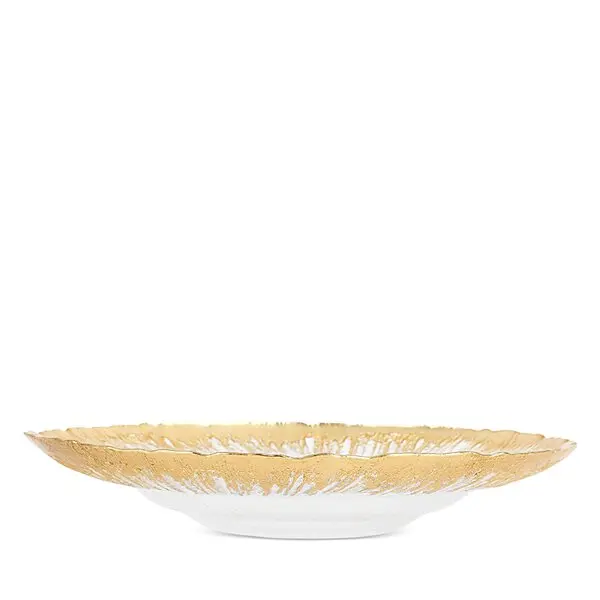 VIETRI Rufolo Glass Brushstroke Medium Shallow Bowl - Gold
