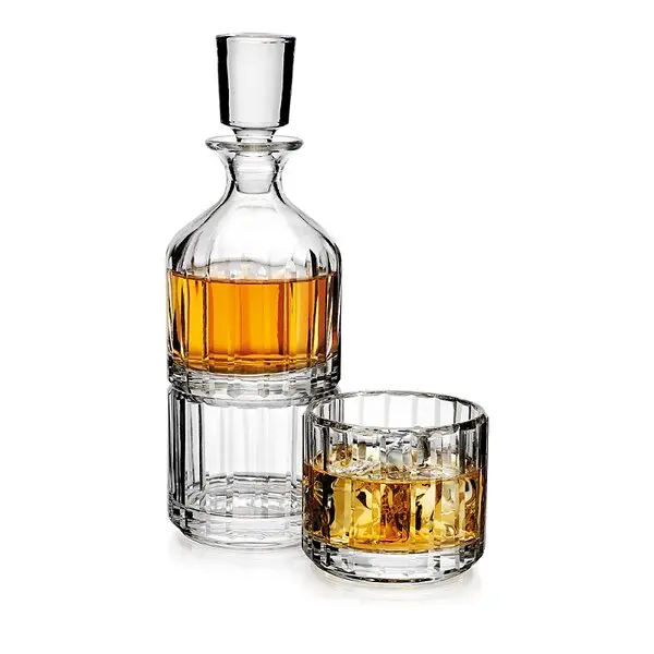 GODINGER Parallels Stacking Decanter With 2 Glasses