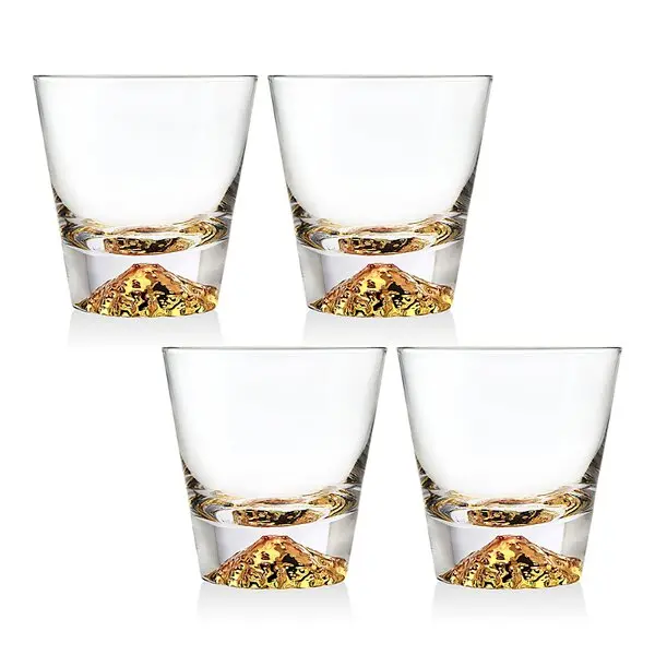 GODINGER Sierra Gold Novo Double Old Fashioned Glasses, Set Of 4 - Clear