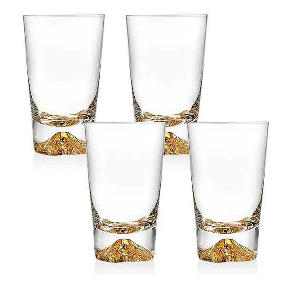 GODINGER Sierra Gold Novo Highball Glasses, Set Of 4 - Clear
