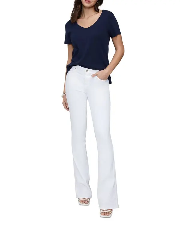 Three Dots Cotton V-neck Tee - Navy