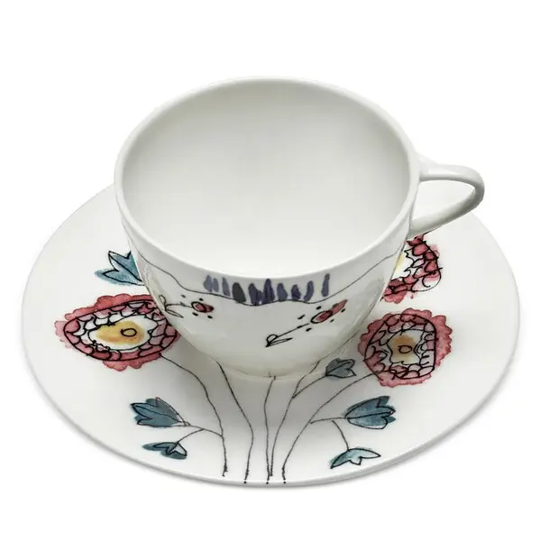 SERAX Marni Anemone Milk Small Coffee Cup & Saucer