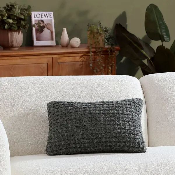 SUNDAY CITIZEN Snug Waffle Mini Pillow - Granite