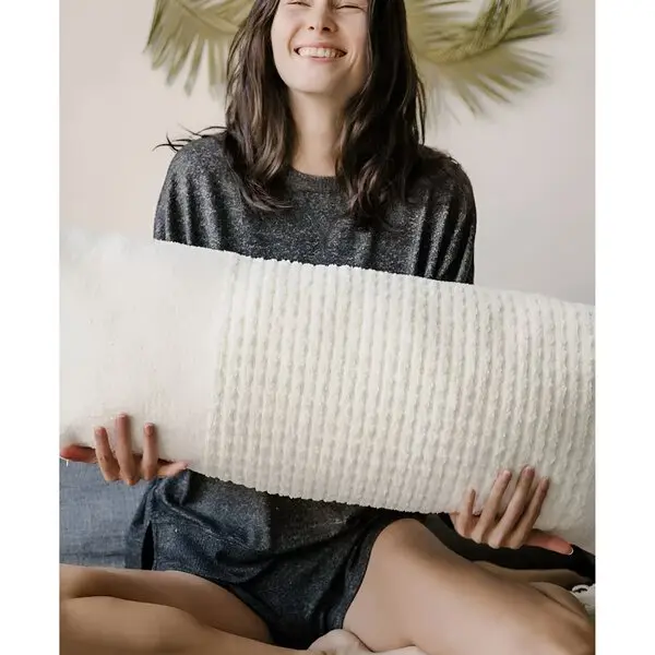 SUNDAY CITIZEN Braided Pom Pom Lumbar Pillow - Off White