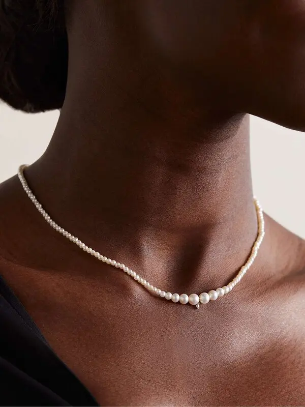 PERSEE 18-karat Pearl, And Diamond Necklace