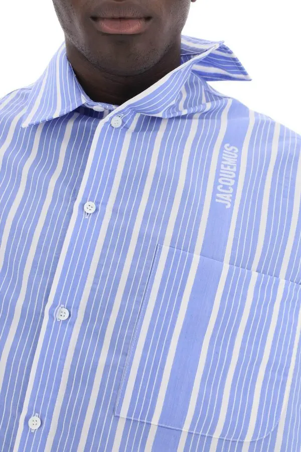 Jacquemus Checked Shirt - White,Blue | Editorialist