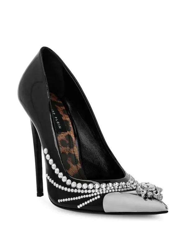 Philipp Plein 105mm Crystal-embellished Patent Leather Pumps