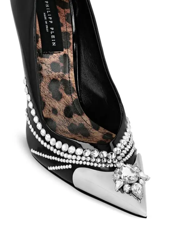 Philipp Plein 105mm Crystal-embellished Patent Leather Pumps