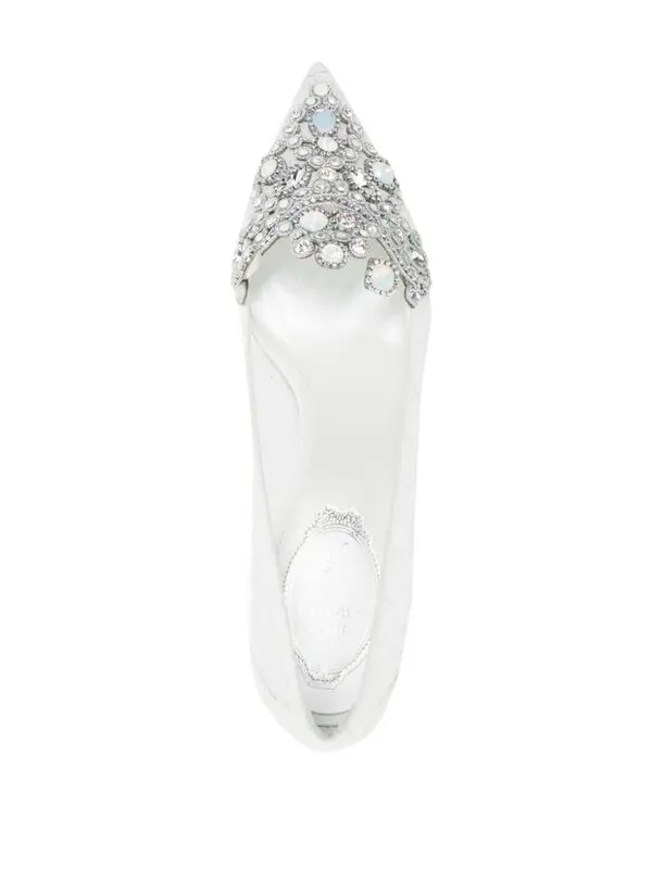 Rene Caovilla Veneziana 60mm Lace Pumps - Silver