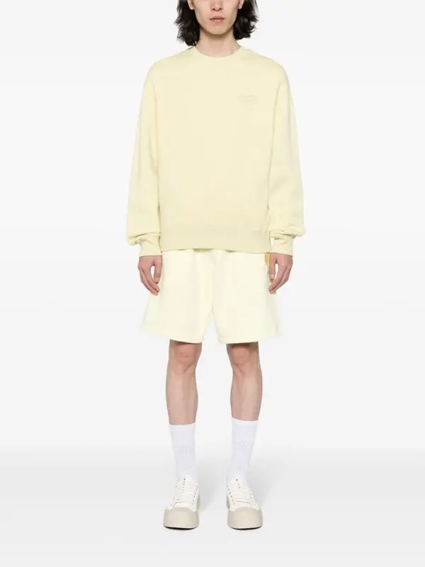 Maison Kitsuné Logo Embroidered Cotton Sweatshirt - Yellow