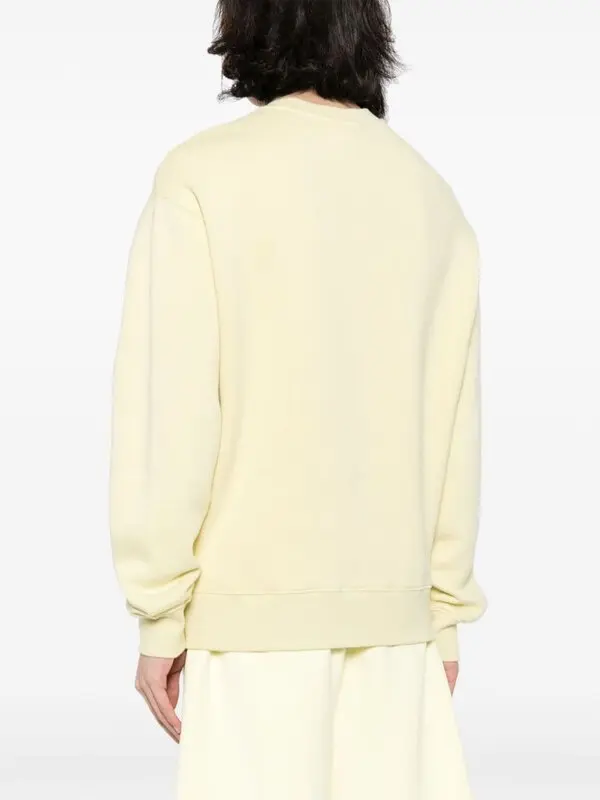 Maison Kitsuné Logo Embroidered Cotton Sweatshirt - Yellow