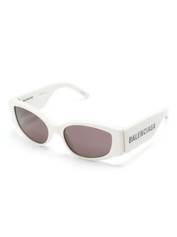 Balenciaga Logo-print Oval Sunglasses
