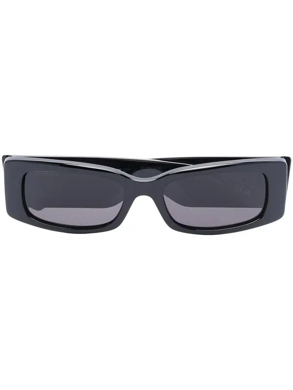 Balenciaga Rectangle Tinted Sunglasses - Black