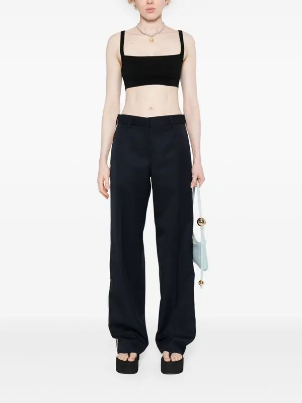 Palm Angels High-waisted Straight-leg Trousers - Blue