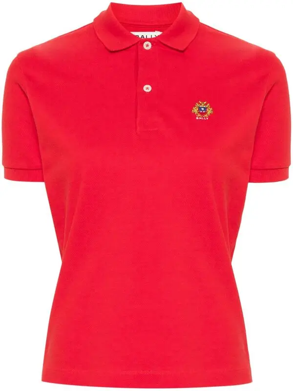 Bally Logo-embroidered Cotton Polo Top - Red