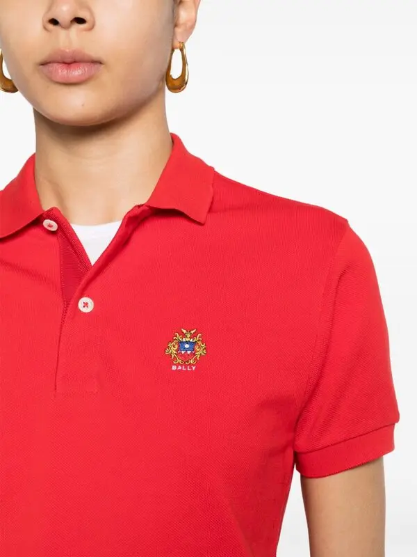 Bally Logo-embroidered Cotton Polo Top - Red