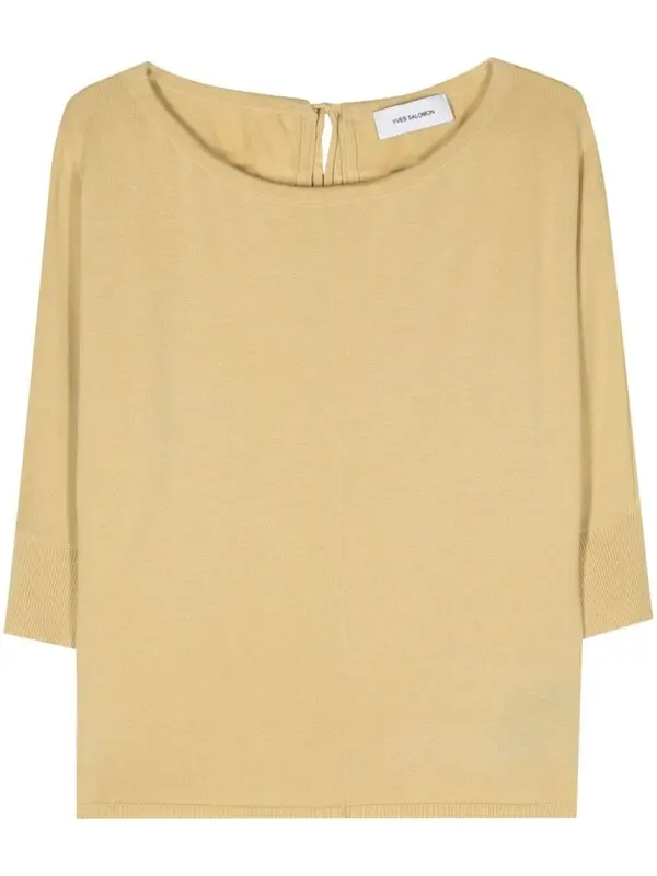 YVES SALOMON Knitted Wool Top - Yellow