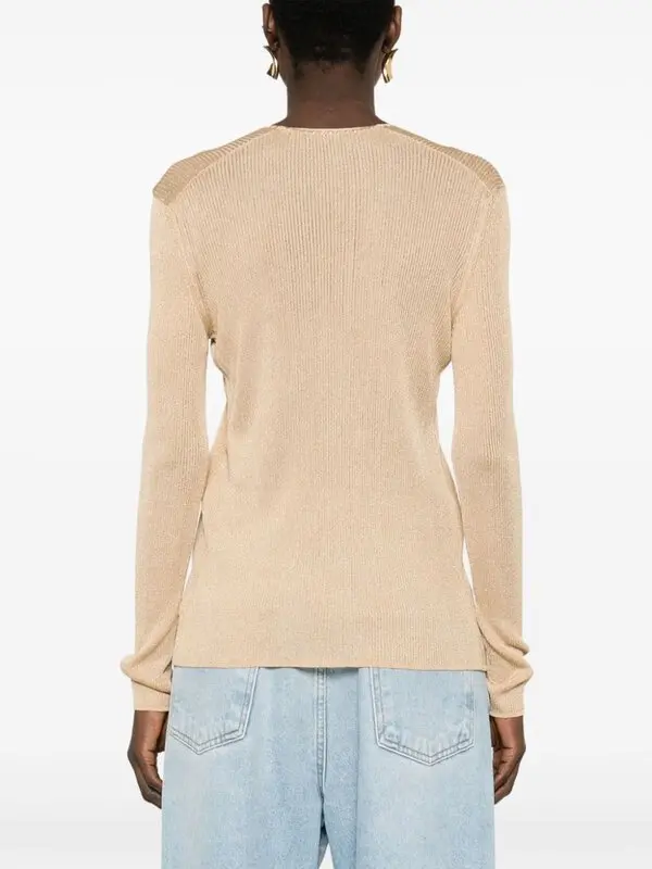 TOM FORD Ribbed V-neck Jumper - Neutrals