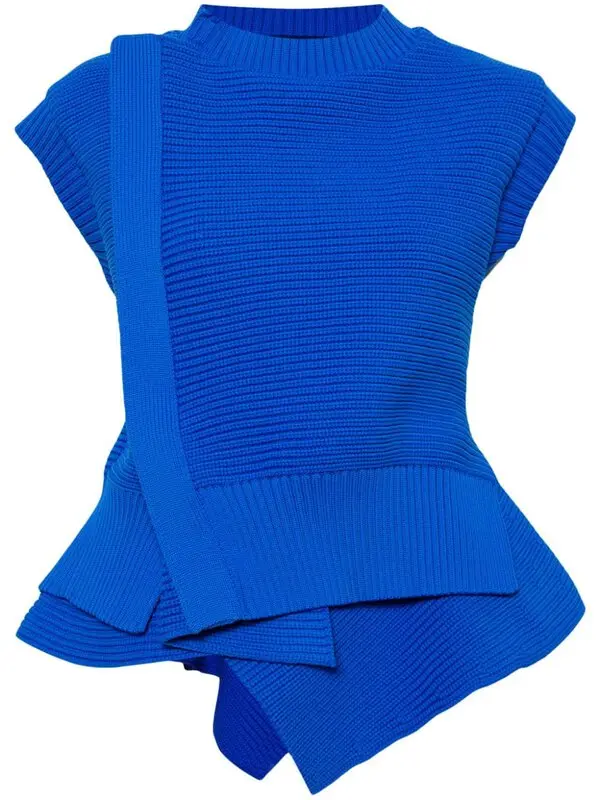 Sacai Layered Sleeveless Knit Top - Blue