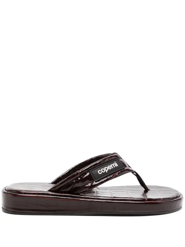 Coperni Crocodile-embossed Leather Flip Flops