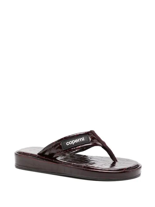 Coperni Crocodile-embossed Leather Flip Flops