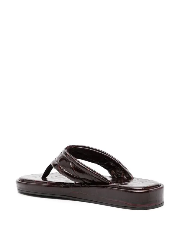 Coperni Crocodile-embossed Leather Flip Flops