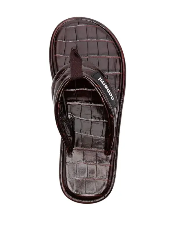 Coperni Crocodile-embossed Leather Flip Flops