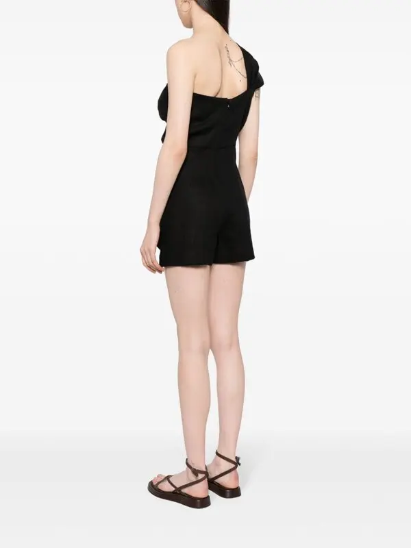 JBQ Solange Linen Playsuit - Black