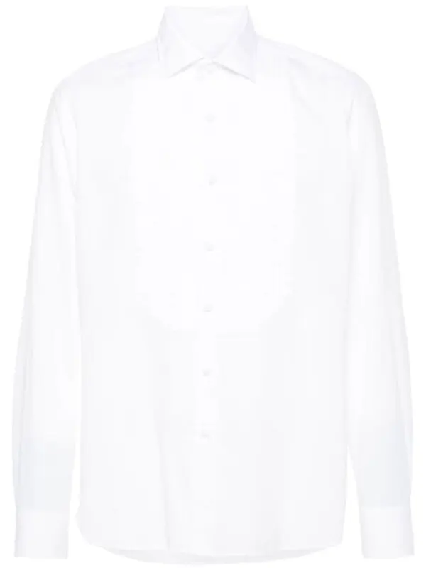 Tagliatore Plissé Poplin Cotton Shirt