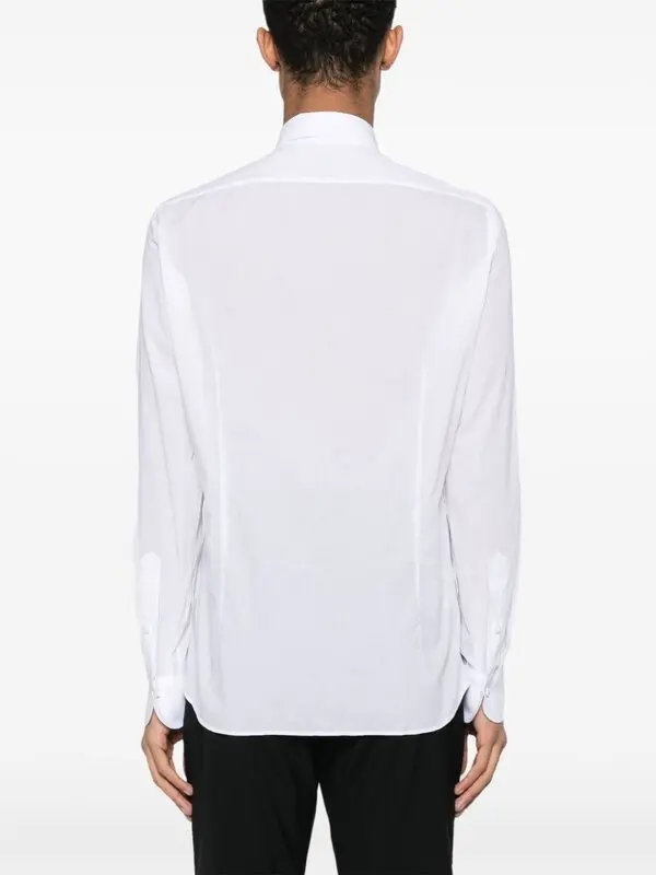 Tagliatore Plissé Poplin Cotton Shirt