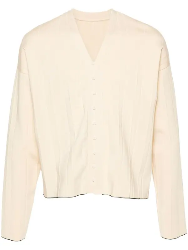 Jacquemus Pleated Ribbed Knit Cardigan