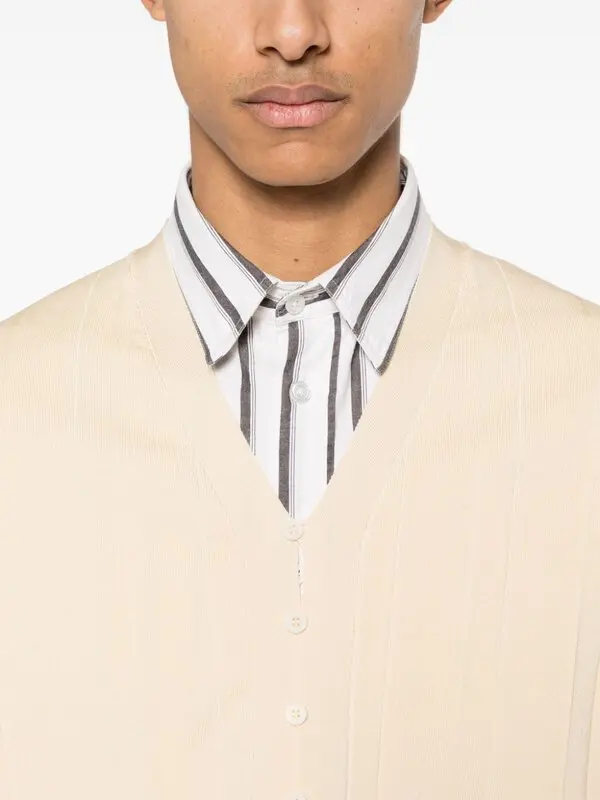 Jacquemus Pleated Ribbed Knit Cardigan