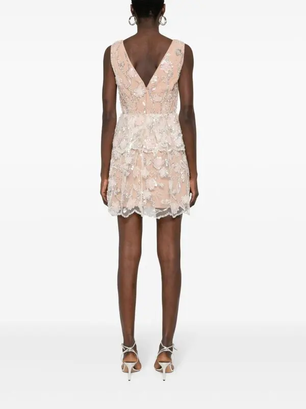 SELF-PORTRAIT Sequined Lace Mini Dress