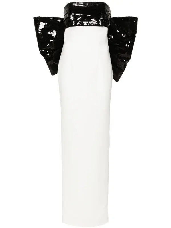 MONOT Sequin Embellished Gown - White