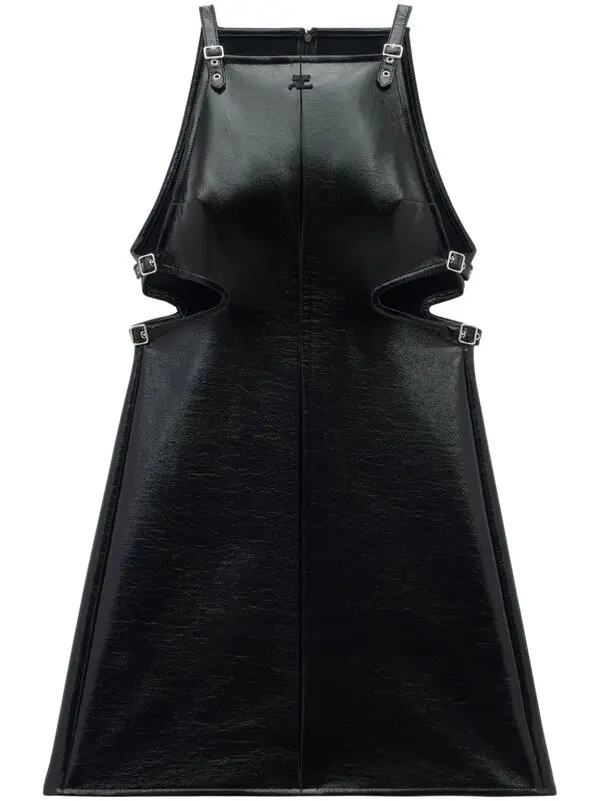 COURREGES Slash Buckle Mini Dress - Black