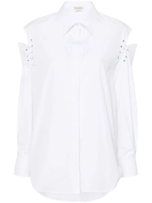 Alexander McQueen Cut-out Detail Cotton Shirt