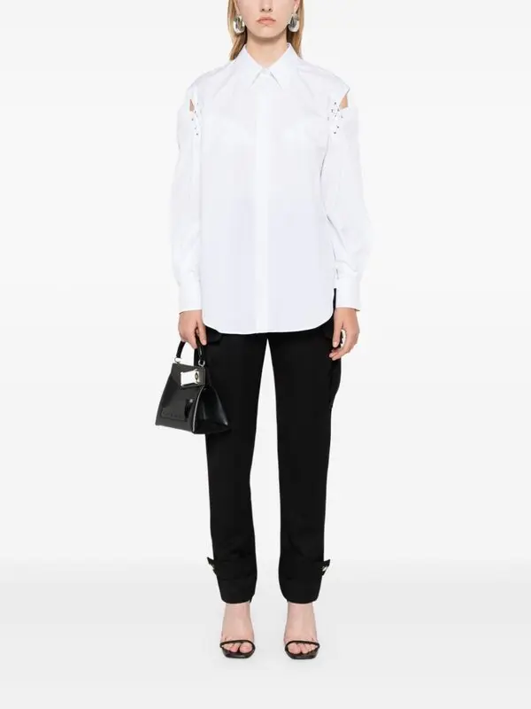 Alexander McQueen Cut-out Detail Cotton Shirt